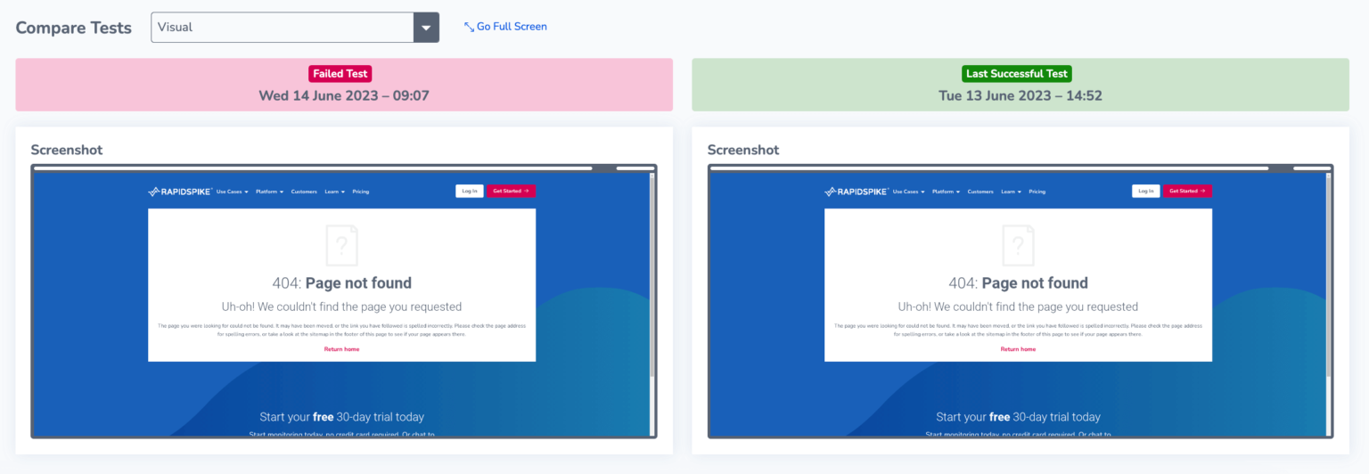 Using Failure Analysis for your Page Load Monitor - RapidSpike Support ...