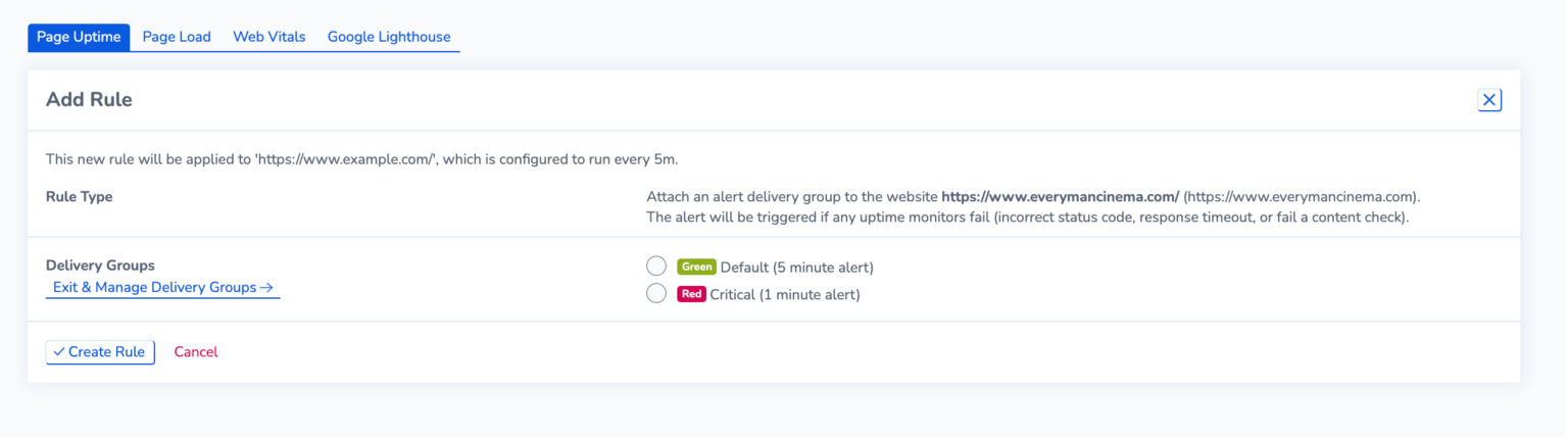 Set up Uptime Alerts - RapidSpike Support Center